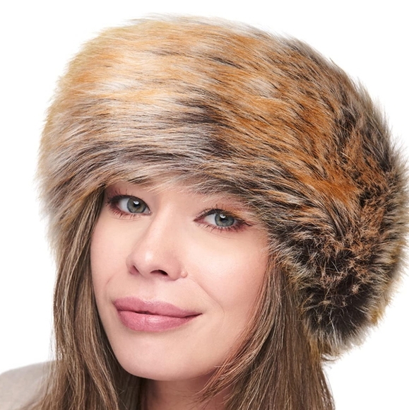 Accessories | Brown Mix Fur Hat Fur Ear Warmers Mink Hat | Poshmark